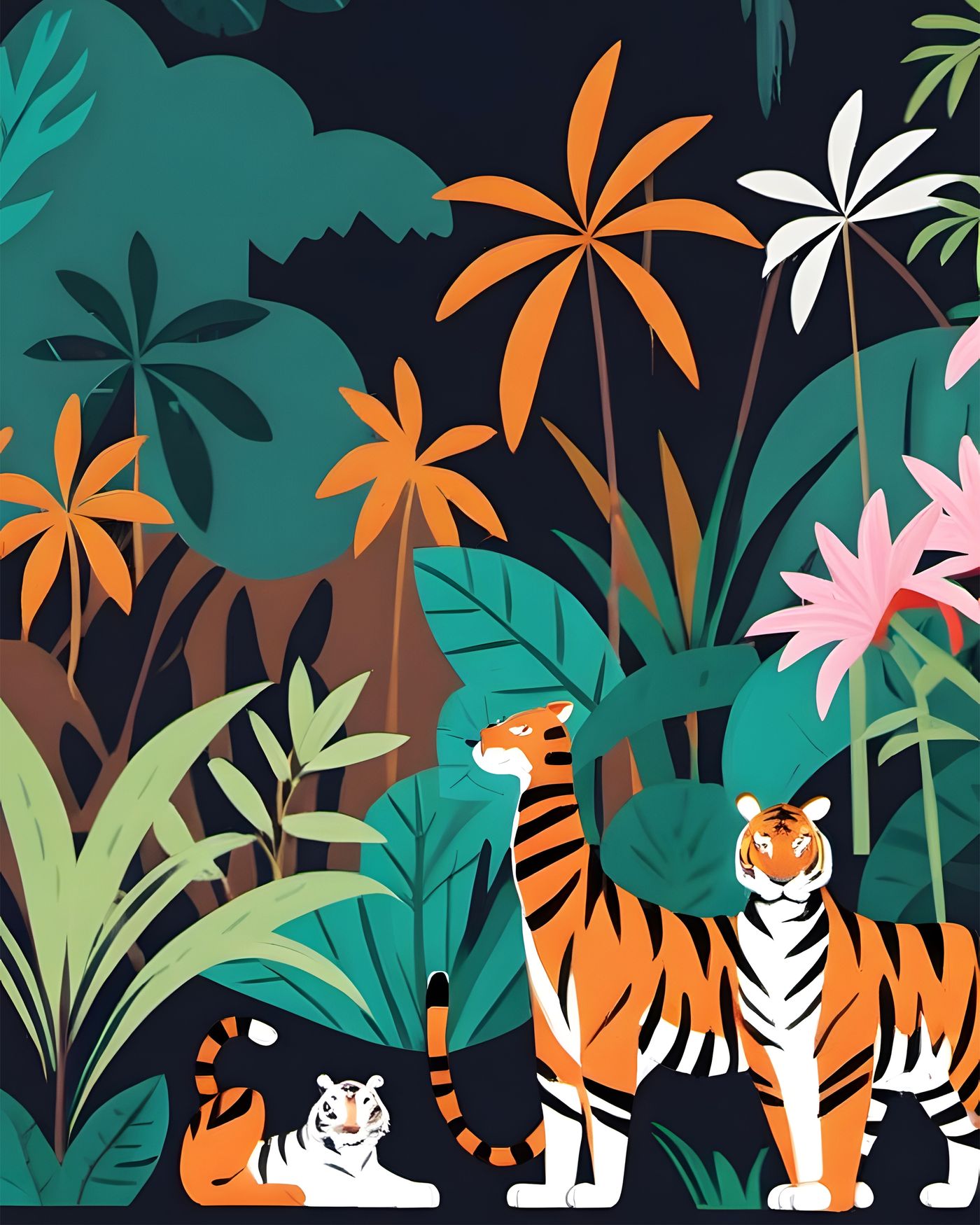 Tropical Tiger Trio | Framer Gallery | Wall Art & Prints