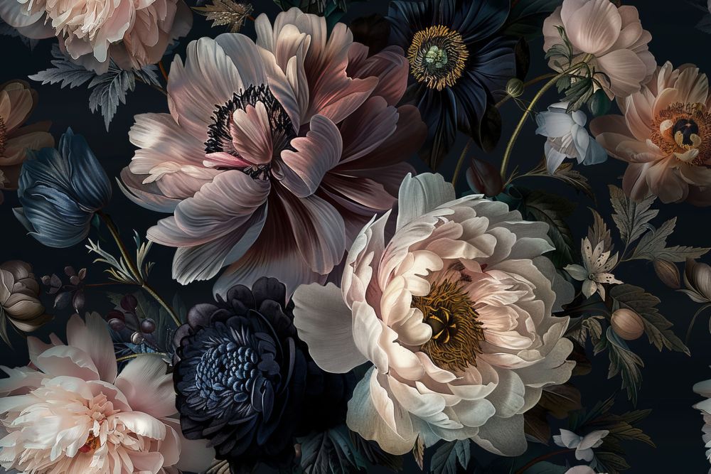 Bloomy Baroque Regency Flowers | Framer Gallery | Framed Wall Art Prints