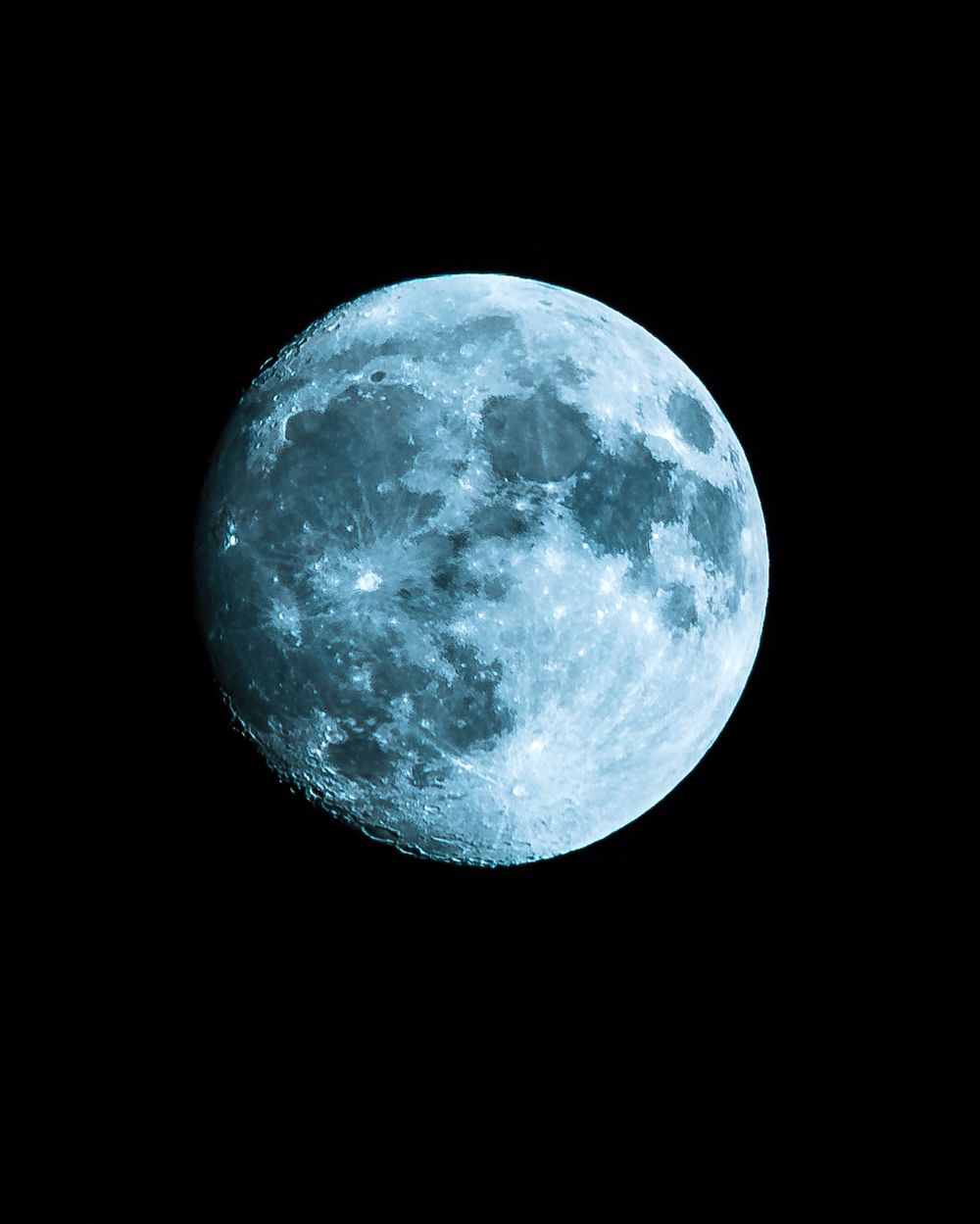 Ethereal Blue Moon Close‑Up on Black Night Sky | Framer Gallery ...