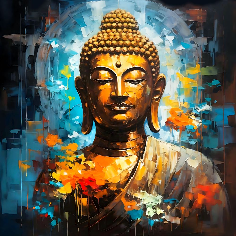 Buddha Neon Oil Painting 1 | Framer Gallery | Framed Wall Art Prints