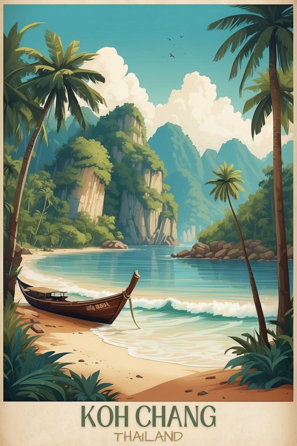 Into the Wild: Vintage Travel Poster of Koh Chang Jungle | Framer ...
