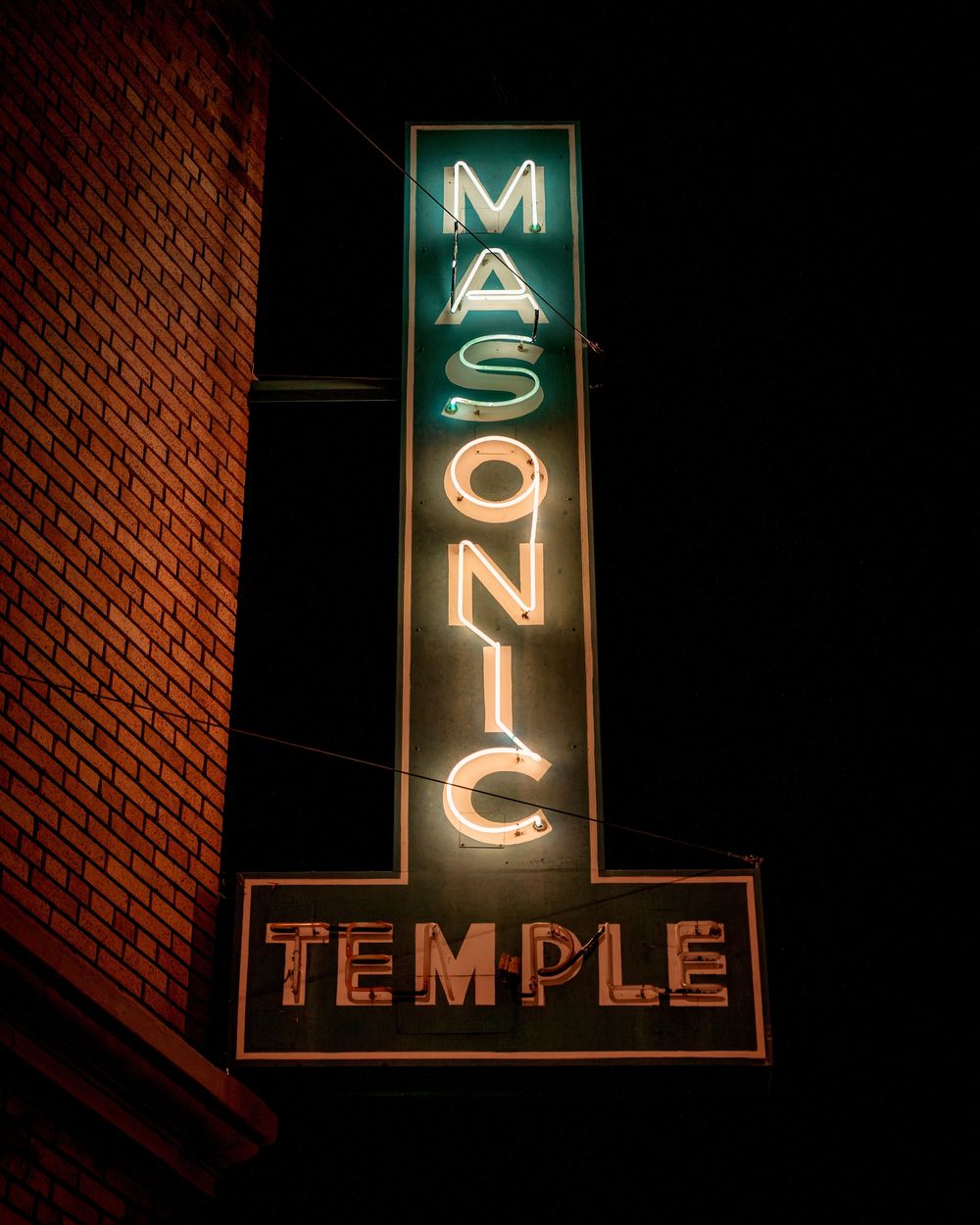 Masonic Temple Neon, Orange | On the Roadside: Posters, Framed Wall Art ...