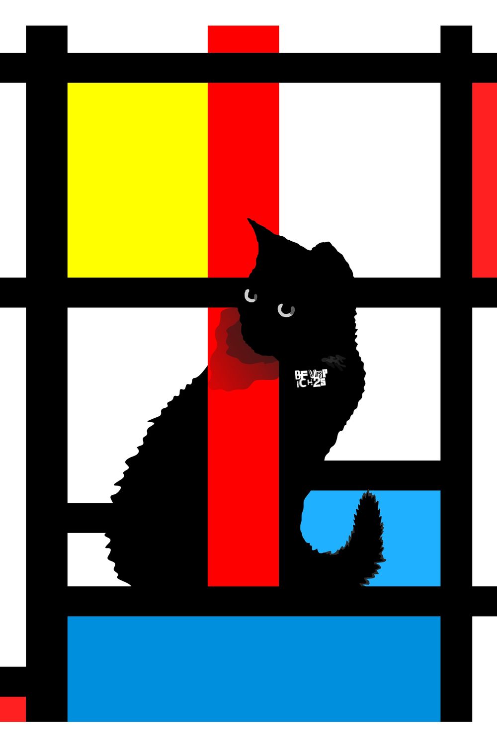 Mondrian's Cat Original Art Zwei | Framer Gallery | Framed Wall Art Prints