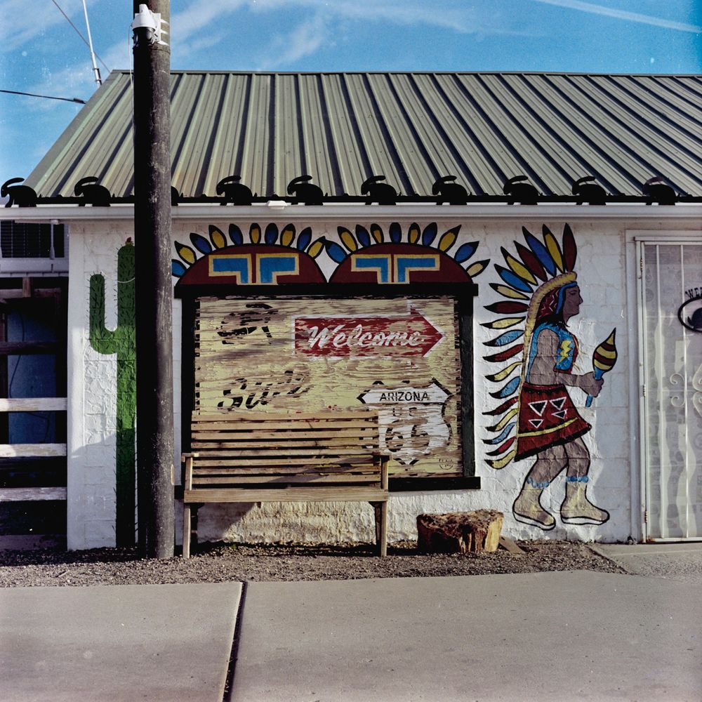 Nostalgic journey along Route 66 with vibrant murals depicting Native ...