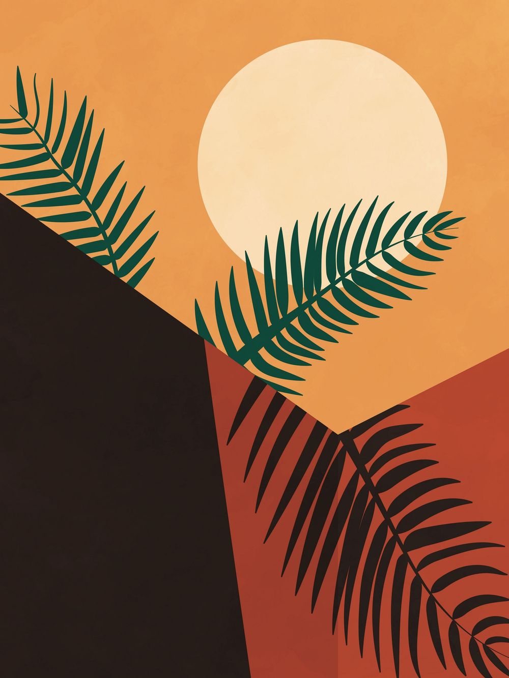 Palm Wall Art, Boho, Bohemian, Palm Tree Leaves | Framer Gallery ...