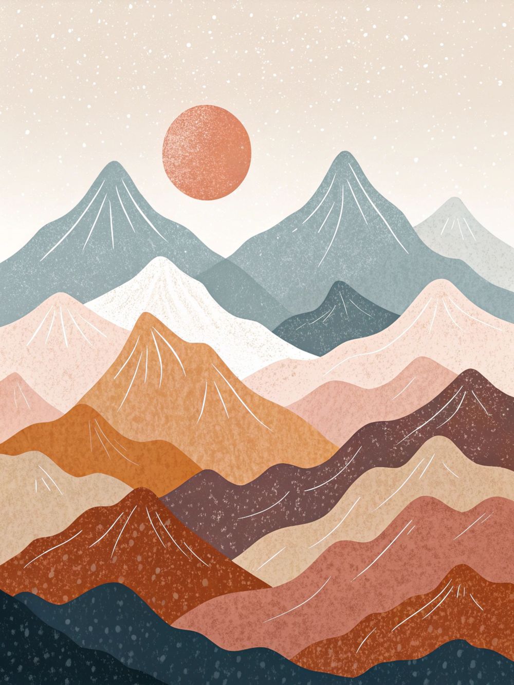 Serene Mountain Sunset Abstract | Framer Gallery | Wall Art & Prints